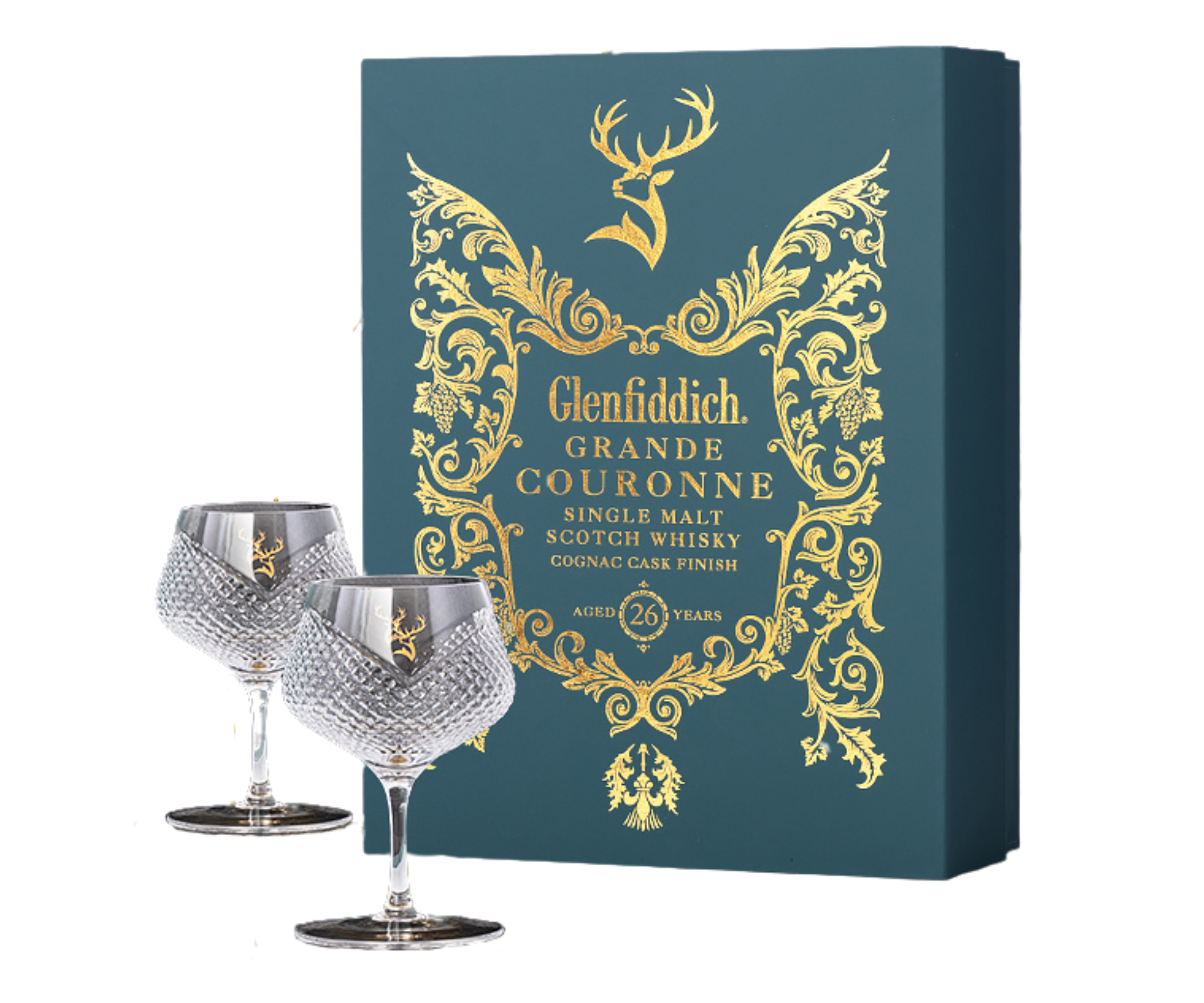 Whisky Glenfiddich Grande Couronne 26 yo + eleganckie kieliszki w ...
